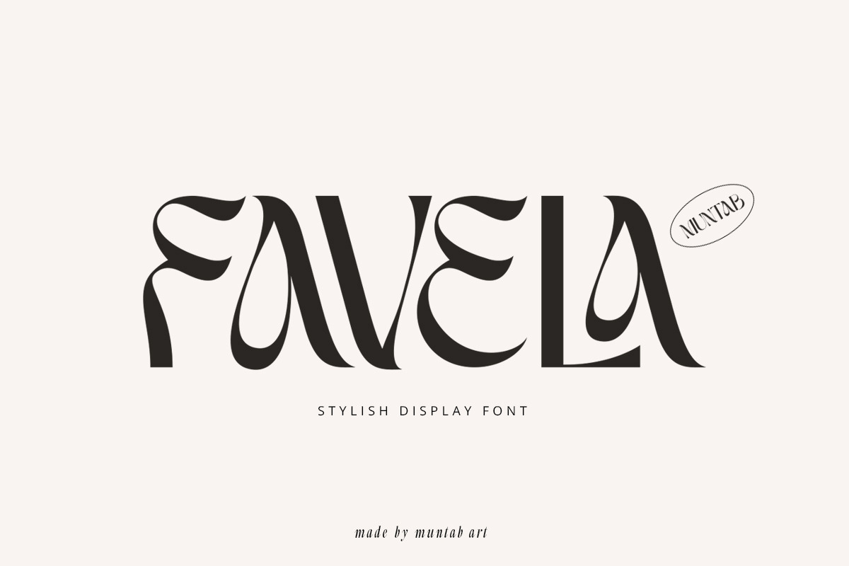Favela | Stylish Display, a Sans Serif Font by Muntab_Art