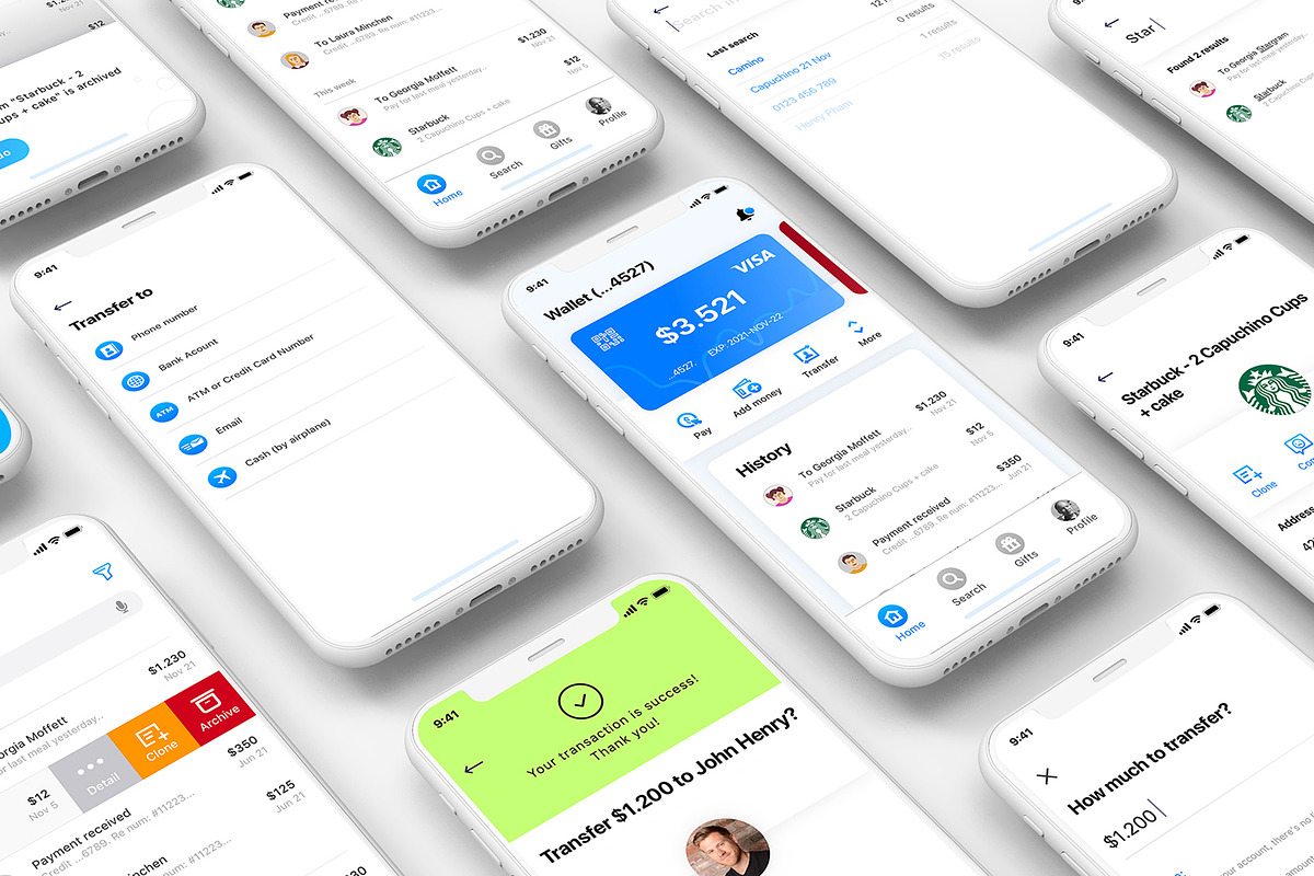 BP Wallet - Fintech & Banking UI KIT, a Product Mockup by henrypham