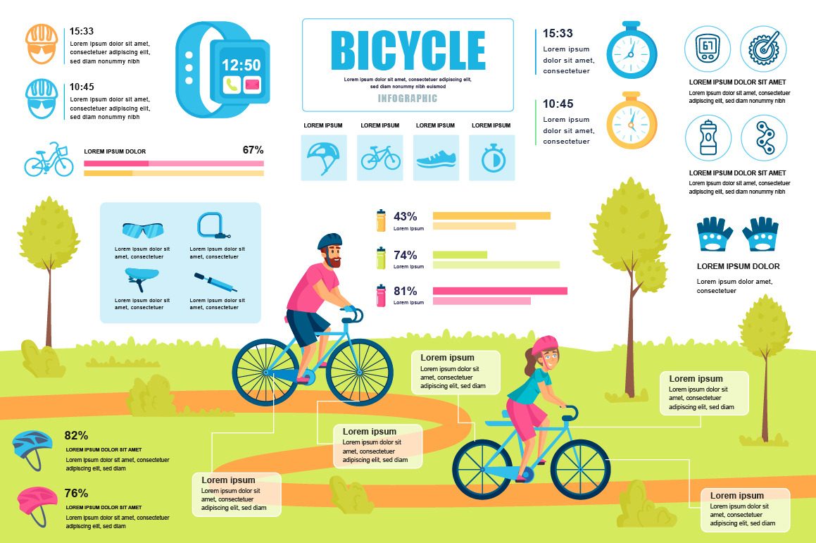 Bicycle Infographic Design, a Templates & Theme by alexdndz