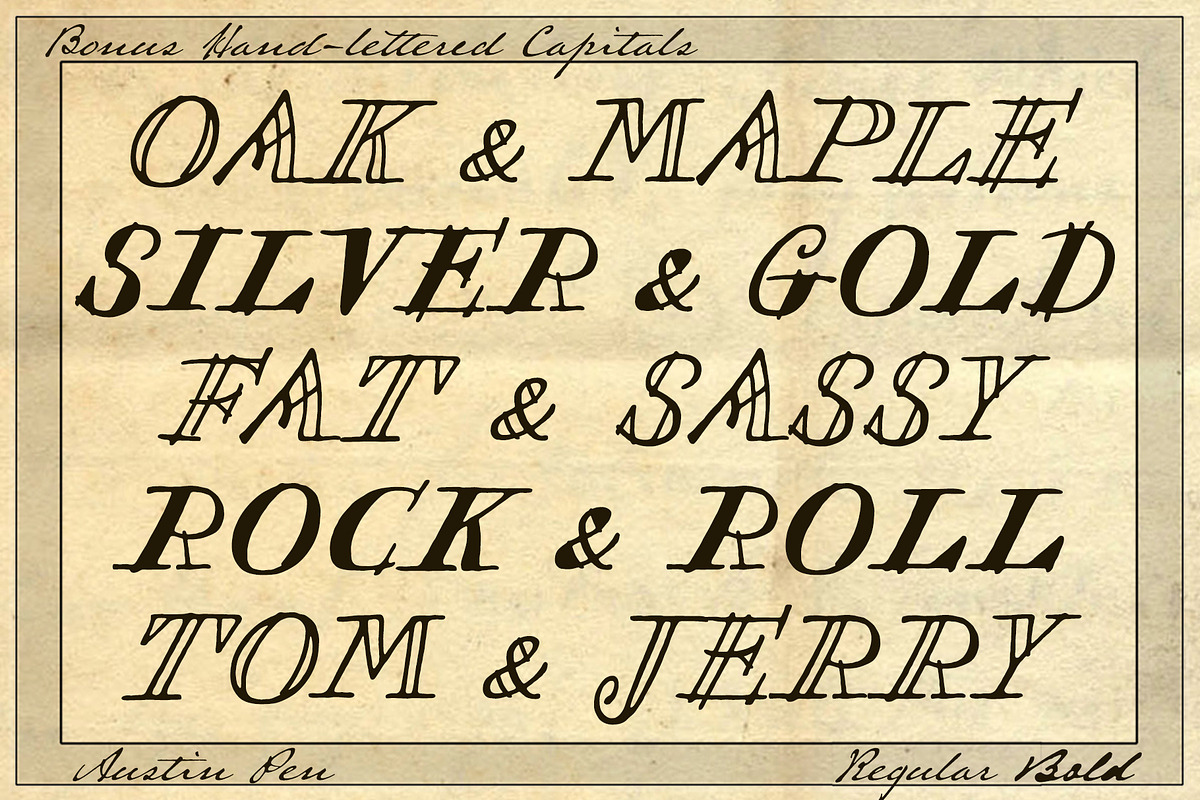 Austin Pen, an 1800s script font.