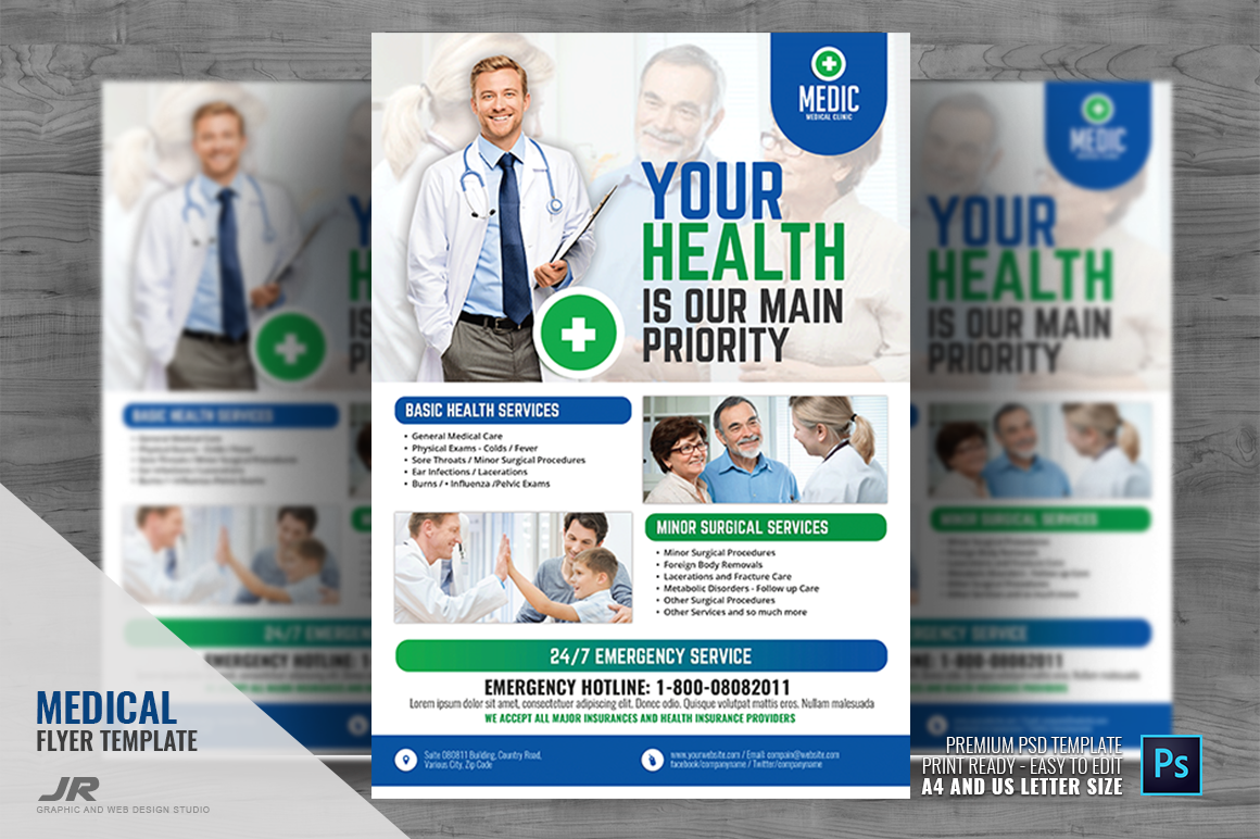 Medical Clinic Promotional Flyer, a Flyer Template by PSDPixel