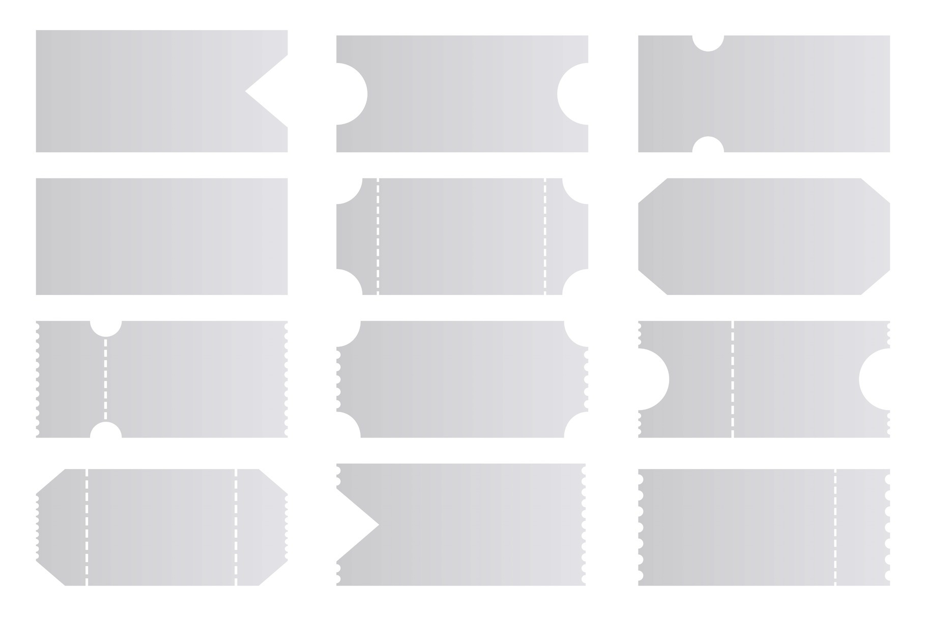 Blank shapes of tickets, template., a Work Illustration by HAPPY VECTOR