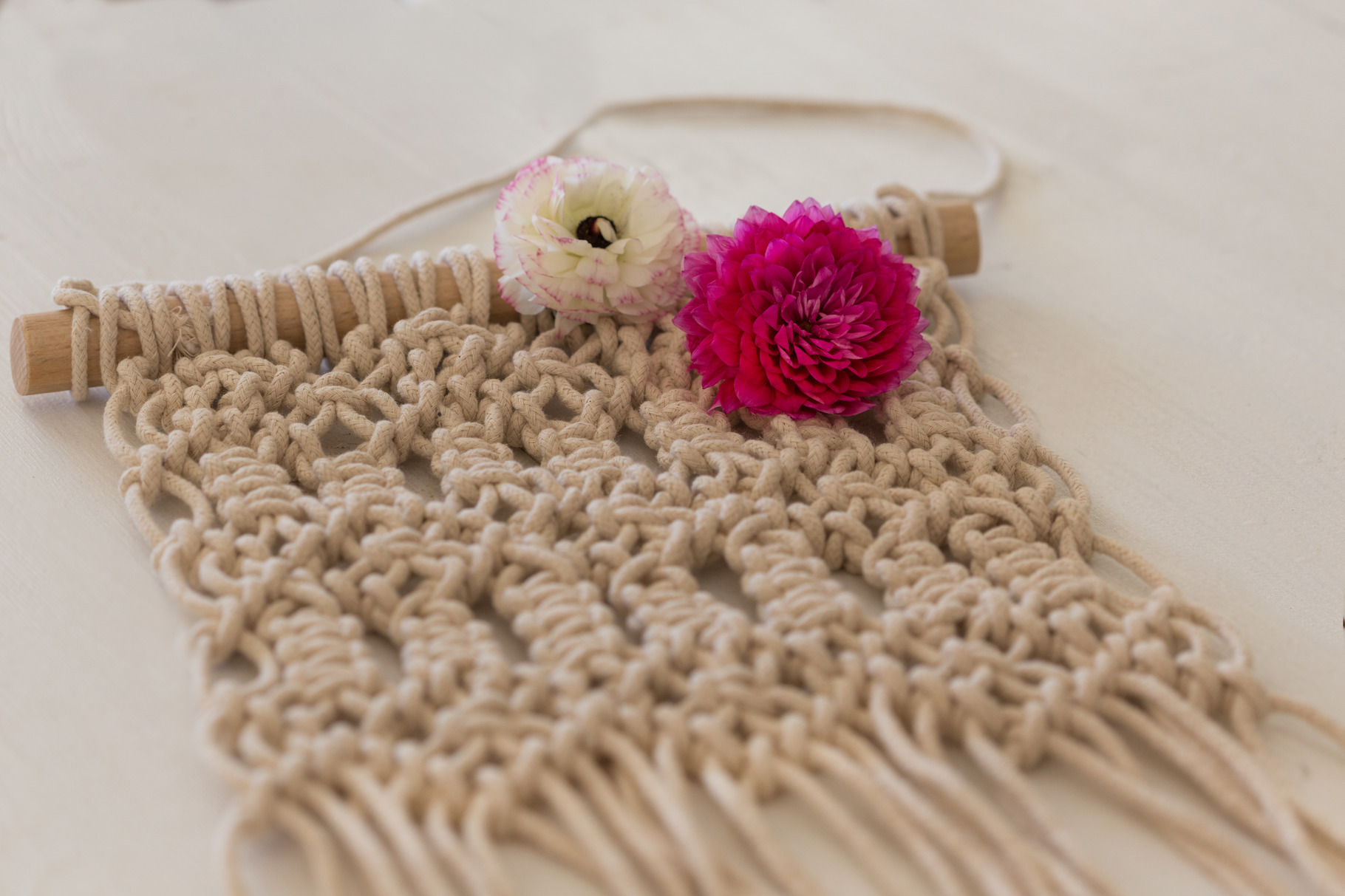 Macrame wall art with spring flowers | Arts & Entertainment Stock ...