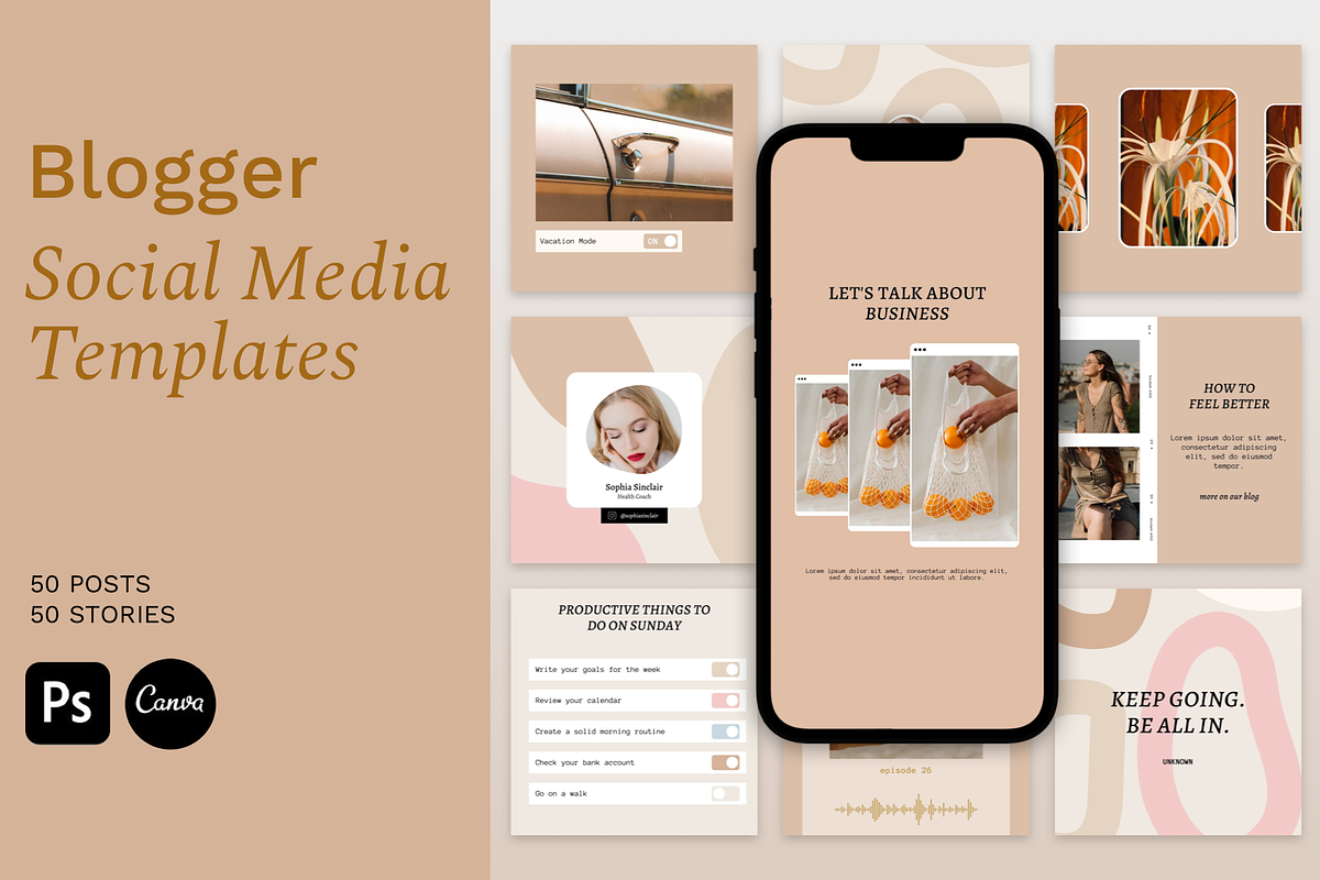 Instagram Template For Bloggers, a Social Media Template by Bonumo