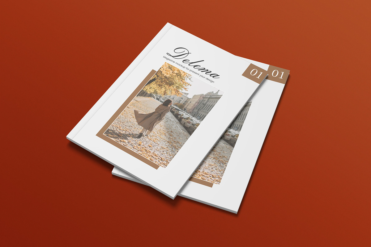 A4 Magazine + Overlay Shadow Mockup