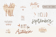 AUTUMN LETTERING / vector + png, an Illustration by KruthDesign