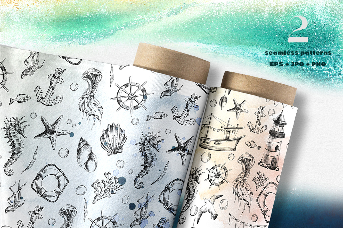 Nautical clip-art line-art graphic, an Animal Illustration by NATASHA CHU