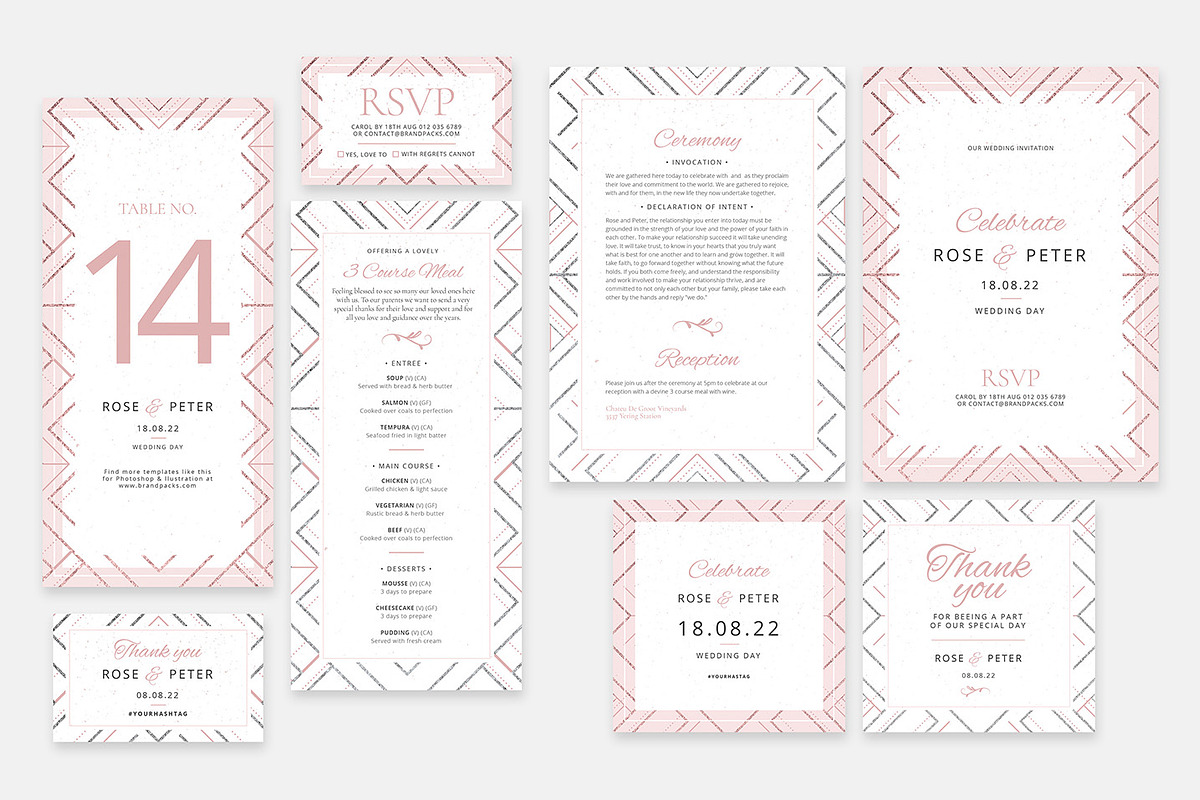 Modern Wedding Invitation Templates, an Invitation Template by BrandPacks