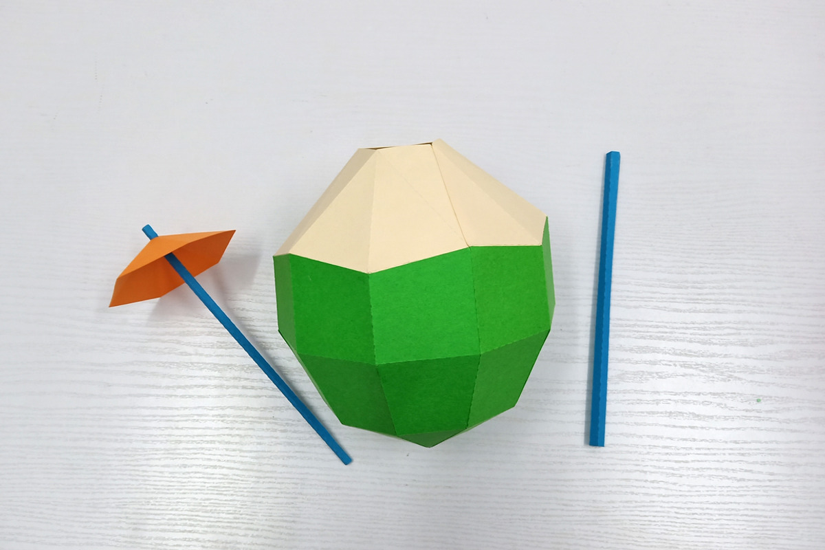 DIY Coconut - 3d papercraft, a Templates & Theme by PAPER amaze