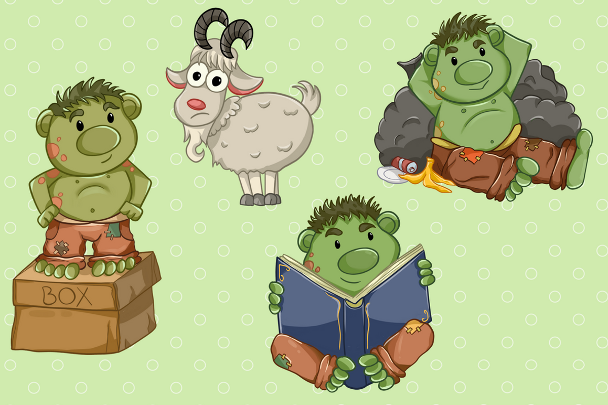 Funny Trolls Clip Art Collection, an Illustration by Keepin' It Kawaii