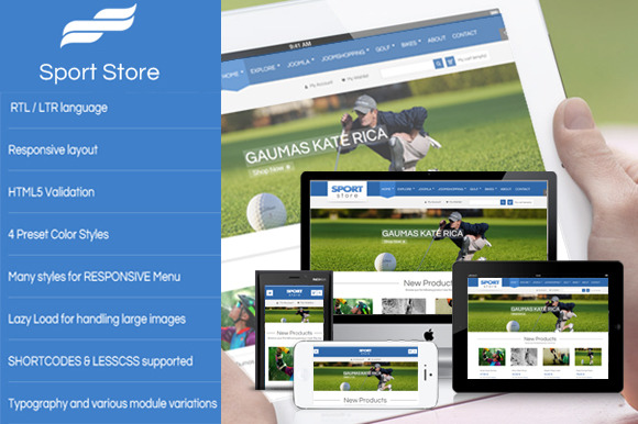 SJ Sport Store with JoomShopping, a Websites & App Template by YouTech