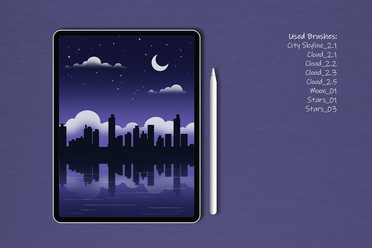Procreate Cityscape Stamp Brushes, a Brush Add-On by MISTstudioDesign