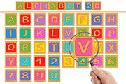 set alphabet wooden block, a Background Graphic by NataKa