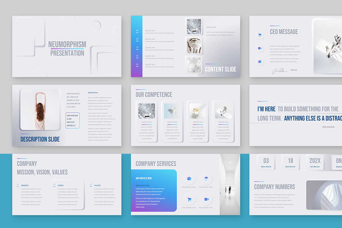 Neumorphism Google Slides Template