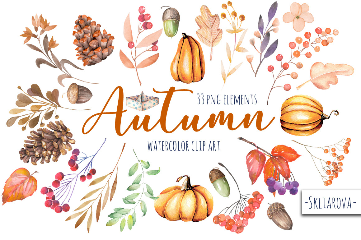 Autumn. Floral 33 elements., an Illustration by Skliarova