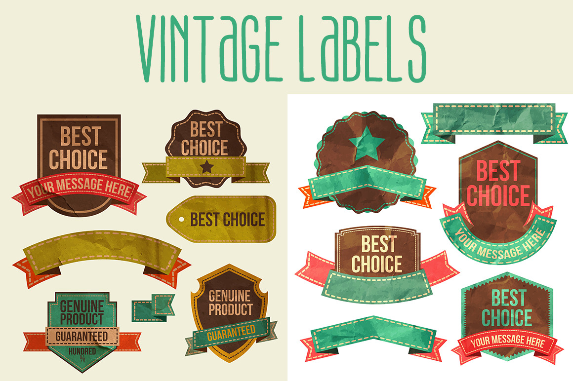 Vintage Labels, a Texture Graphic by Sabelskaya
