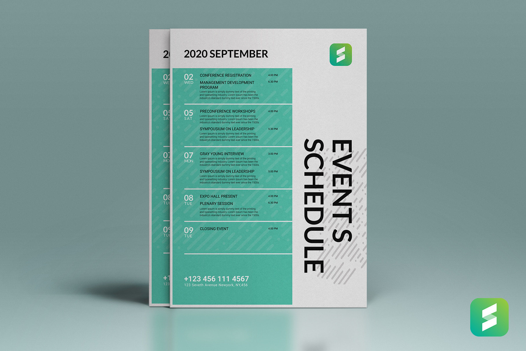 Event Schedule Flyer Template, a Flyer Template by Smashing_Studio