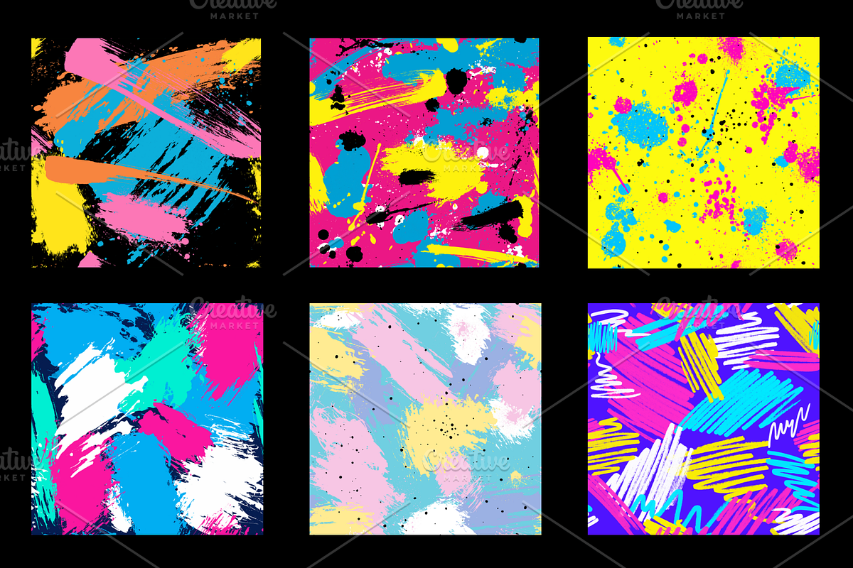 90s Paint Splatter Digital Paper