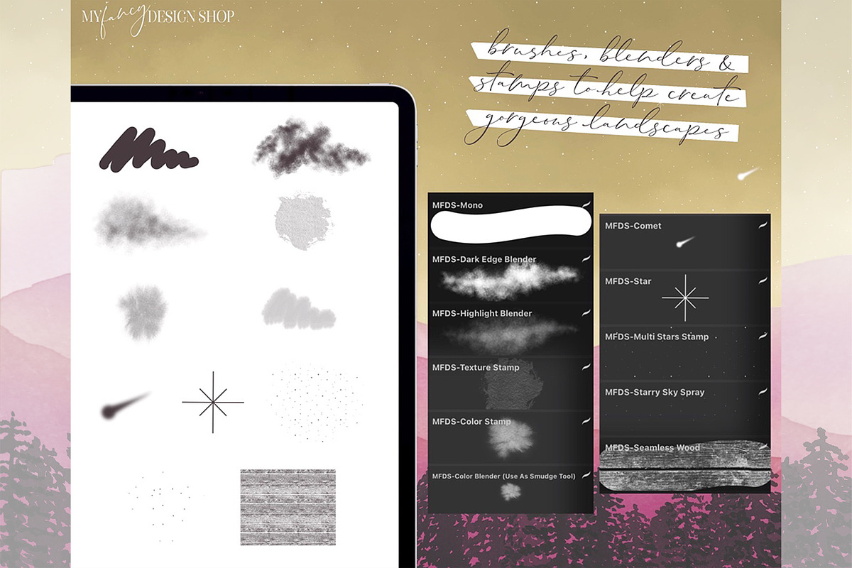 Procreate Landscape Watercolor Set