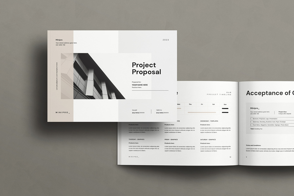 Project Proposal Template Landscape, a Brochure Template by TemplatesForest