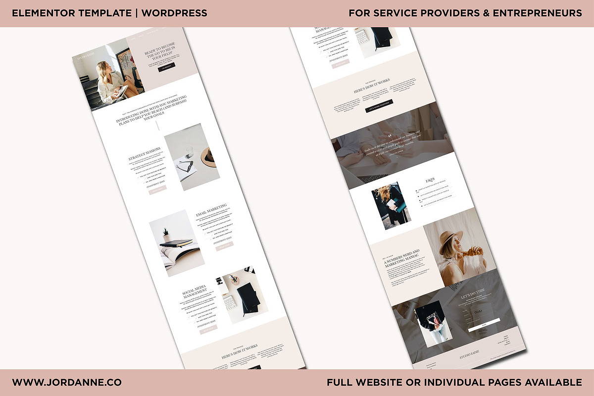 Sadie Website Template - Elementor Template | WordPress Theme