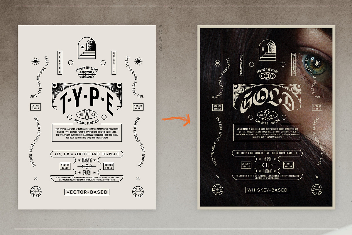 4 Editable Type Lockups