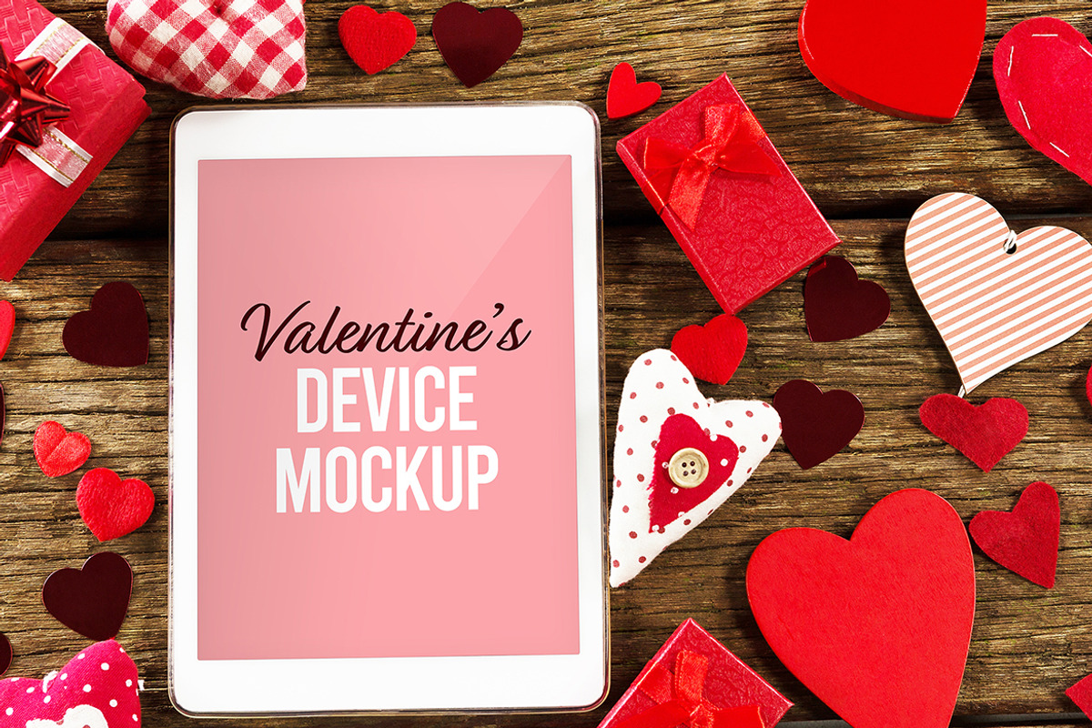 Valentine Device Mockup Photoshop, an iPad Mockup by wavebreak ...