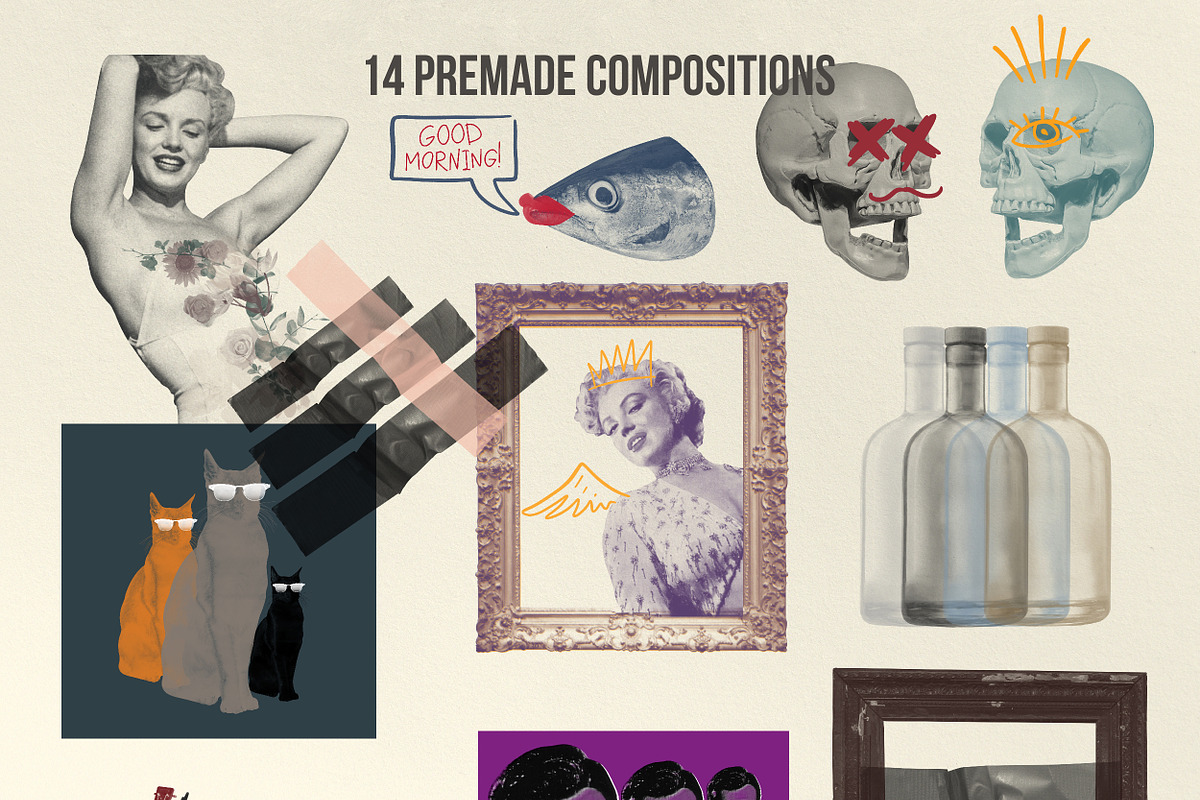 Marker Scribble and Collage Brushes