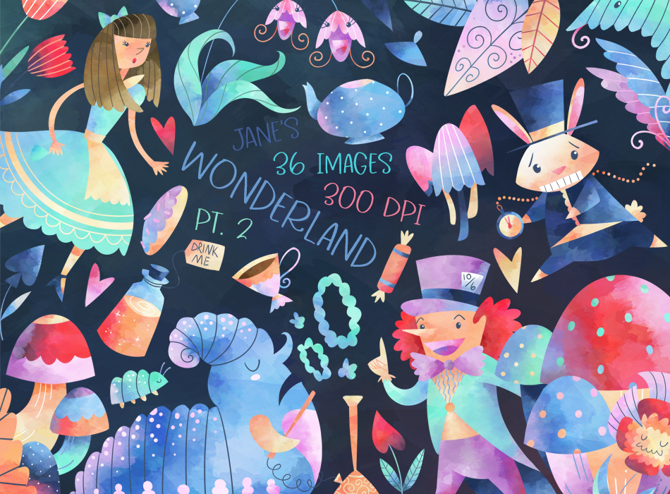 Watercolor Wonderland Clipart, an Illustration by DigitalArtsi