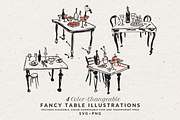 Hand Drawn Dinner Table Illustration, an Object Illustration by The ...