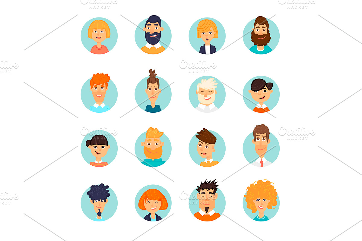 People avatars set, an Animal Illustration by Podis