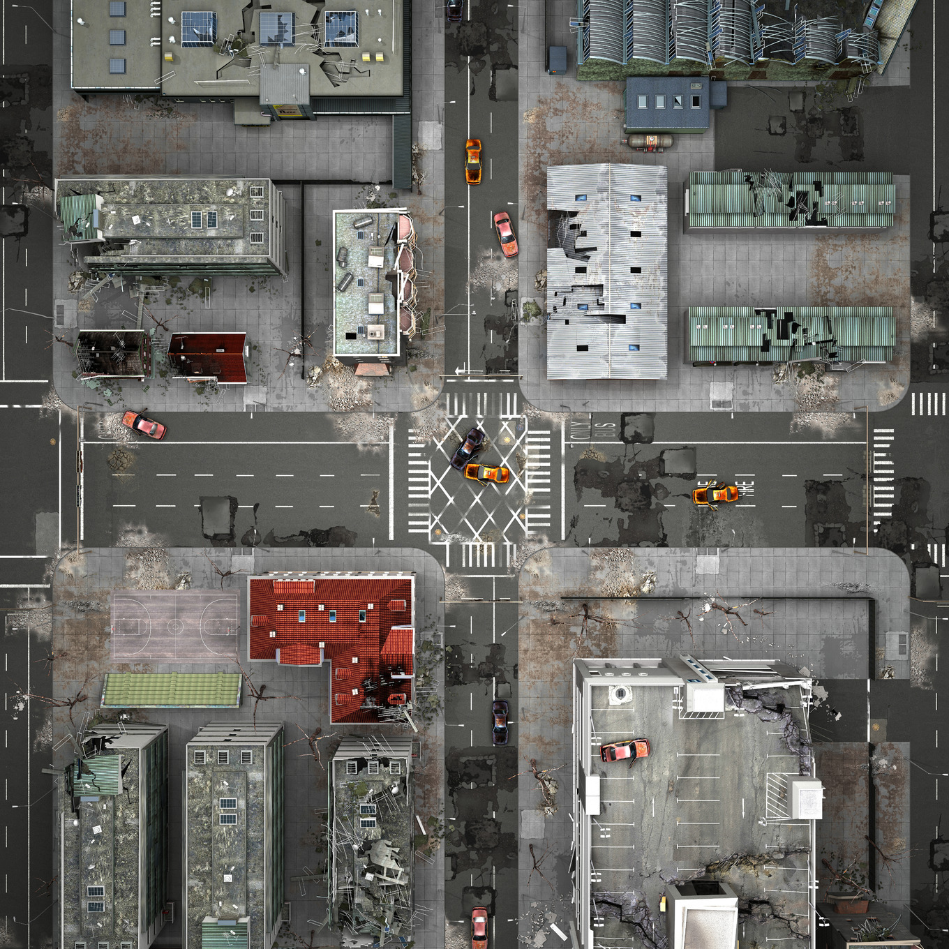 ruined city. top view, an Arts & Entertainment Photo by digibox