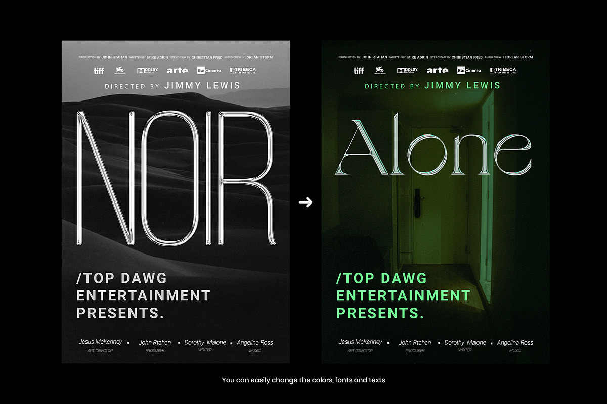 Chrome Movie Posters, a Flyer Template by Pixflow