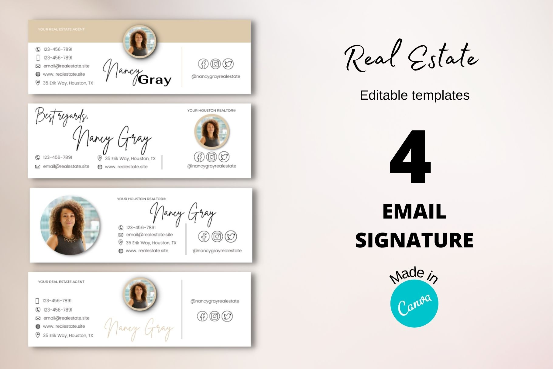Email Signature Template Realtor, an Email Template by MediaKitTemplates