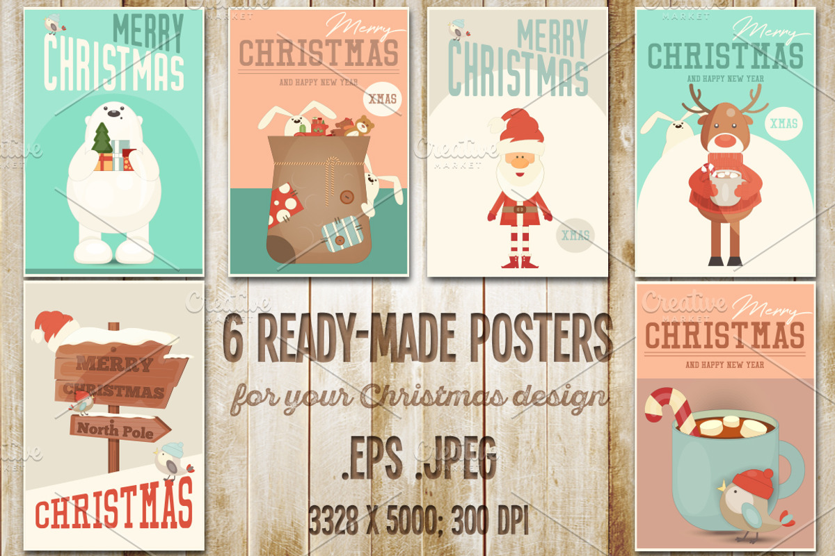 Merry Christmas Bundle, a Print Template by ELFIVETROV DESIGN ...