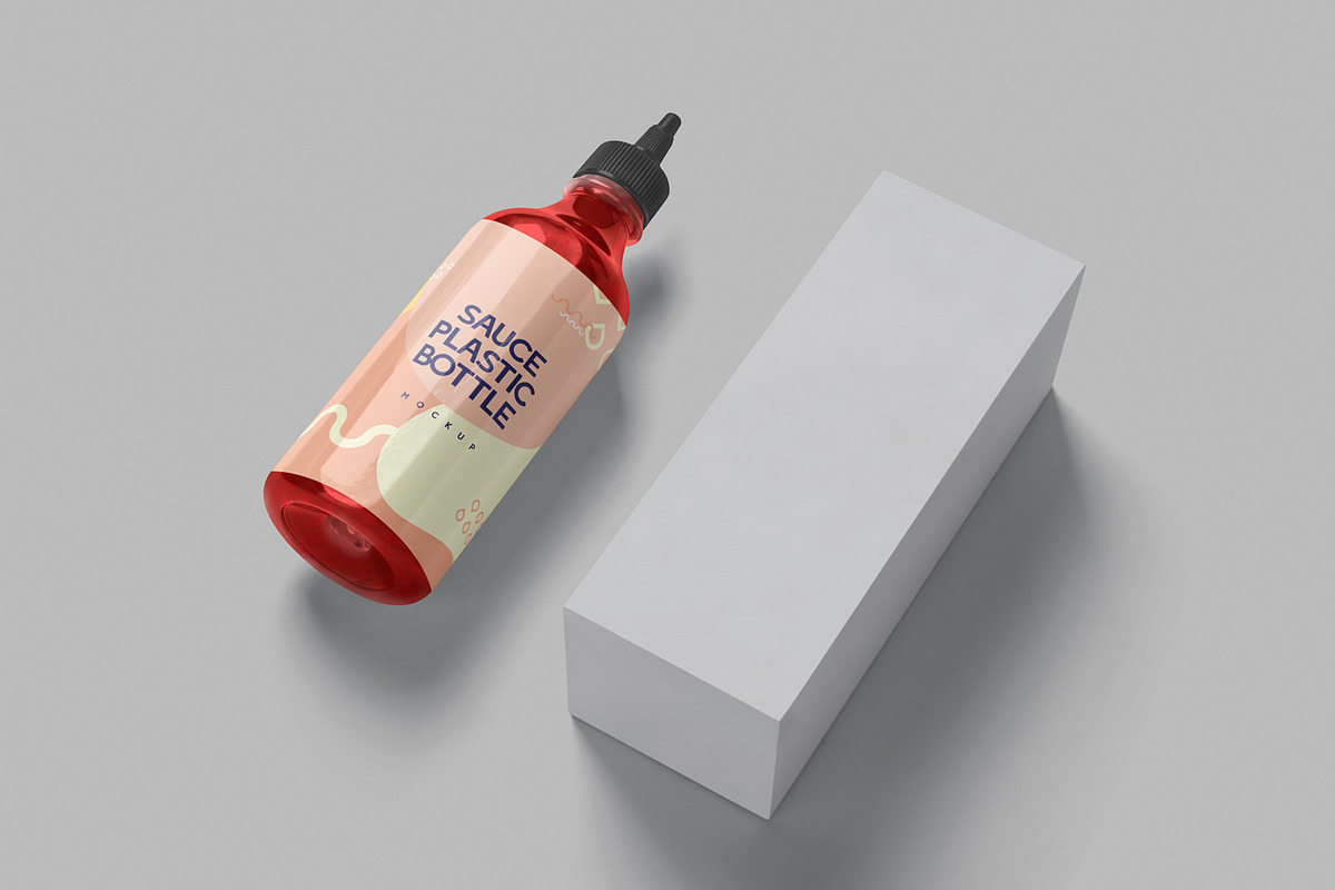 Sriracha Plastic Bottle Mockups, a Packaging Mockup by DesignNeutrons