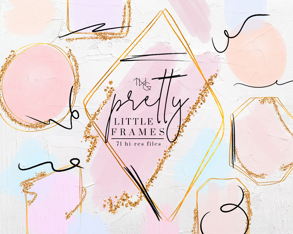 Doodle Paint Glitter Frame Bundle, a Texture Illustration by TWG Designs