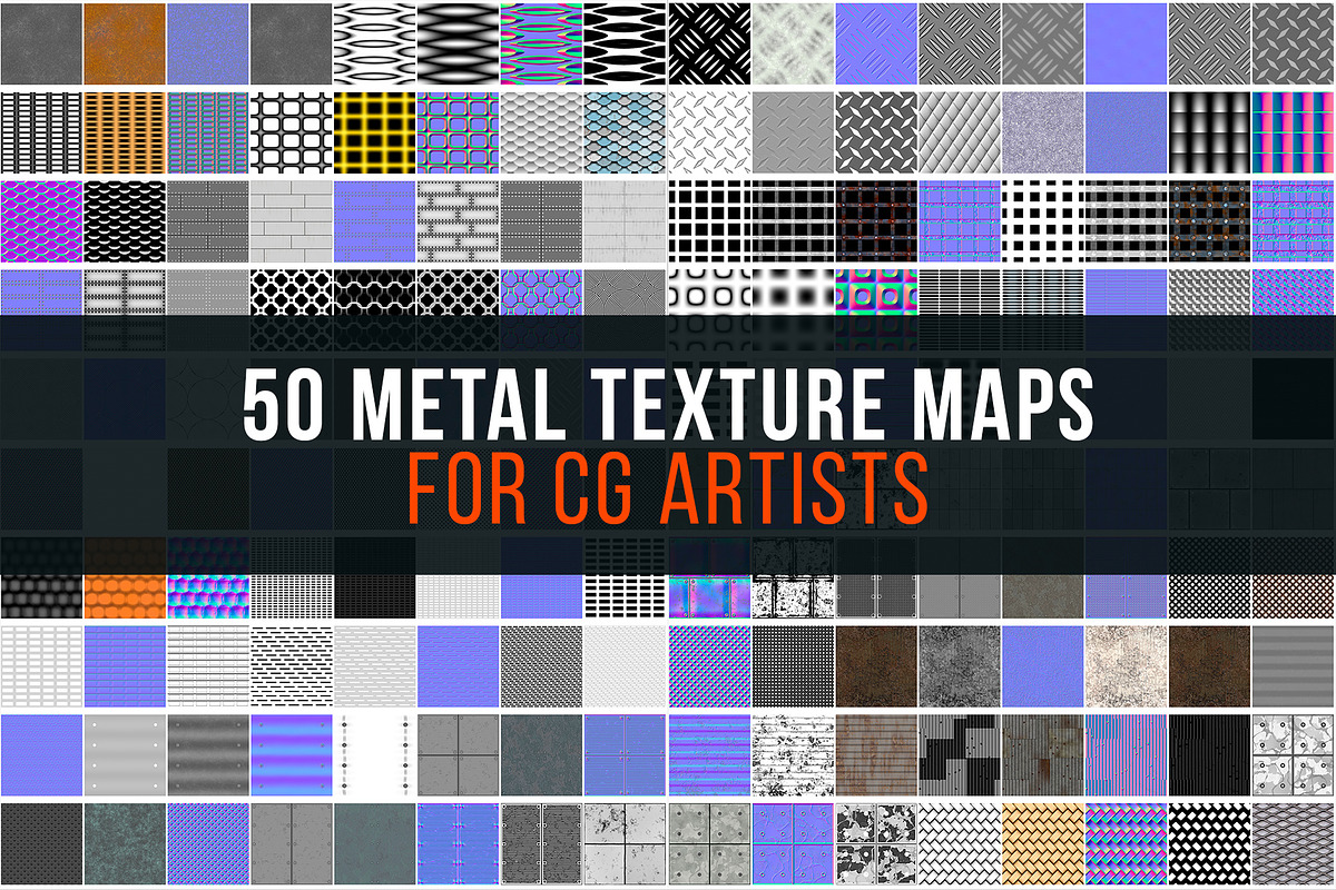 50 Metal Texture Maps for CG Artists, a Texture Graphic by Creative ...