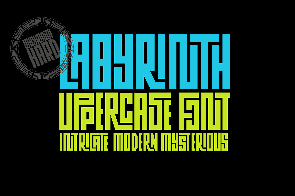 Labyrinth Upper Case Font, a Script Font by akropol