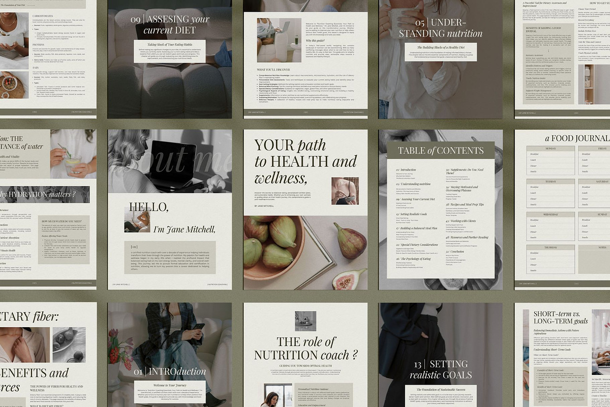 Nutrition Coach Ebook Canva Template | Amare Creative | Creative Market