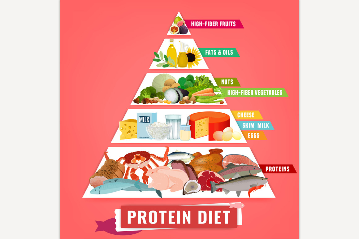 High protein diet poster, a Food Illustration by Anna's Shop