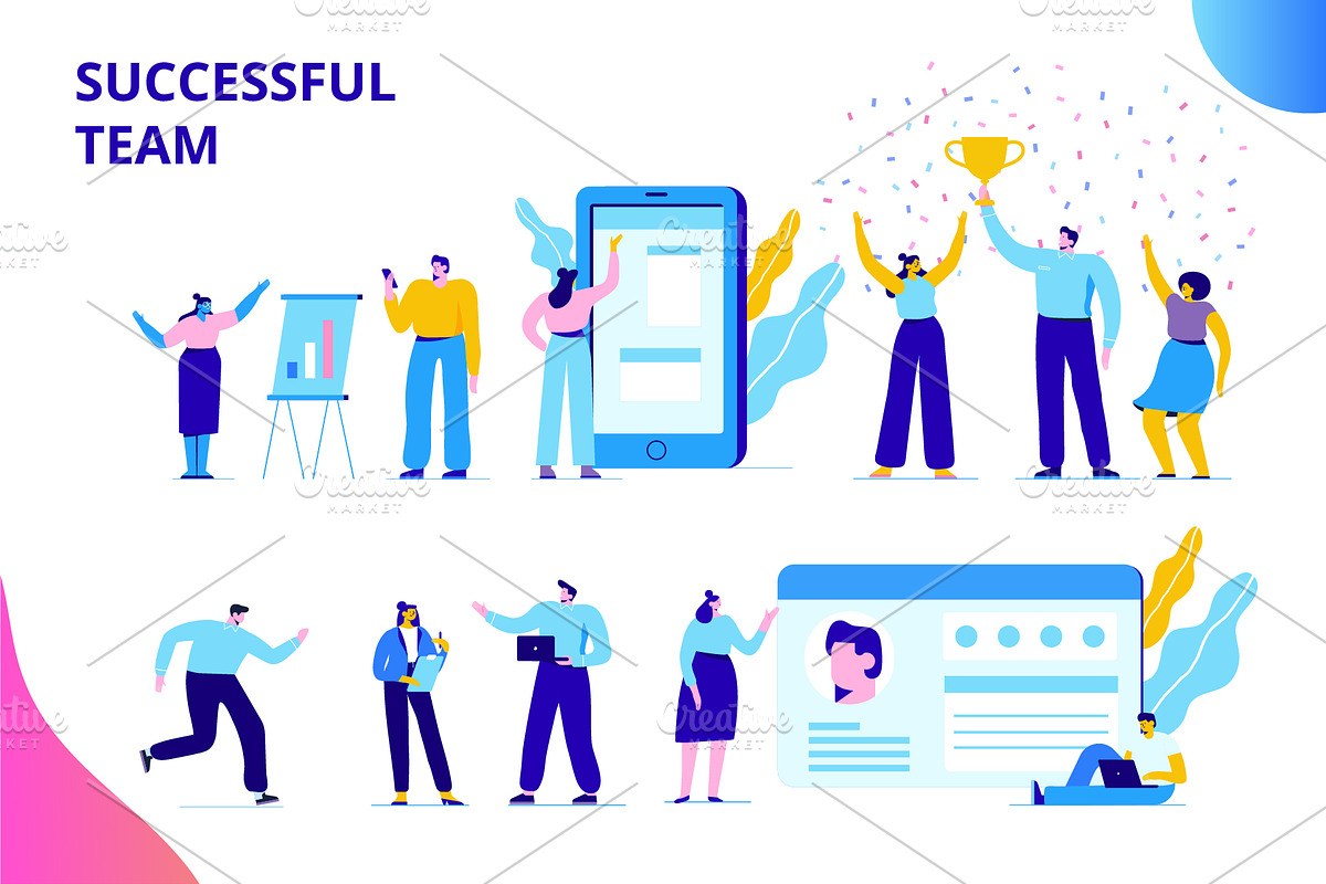 Business Team vector set, a Person Illustration by Vector_Art