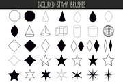 Procreate Basic Shapes Stamp Brushes, a Brush Add-On by Design av MAD