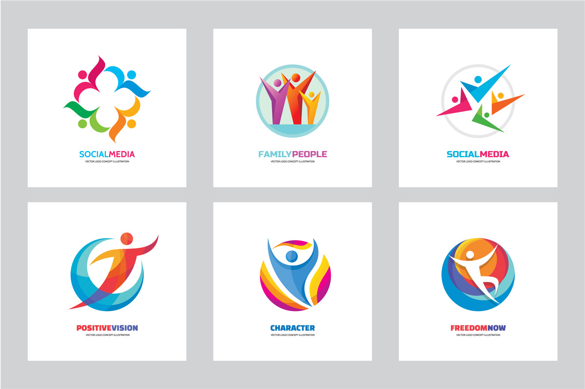 Human Character Vector Logo Set, a Branding & Logo Template by serkorkin