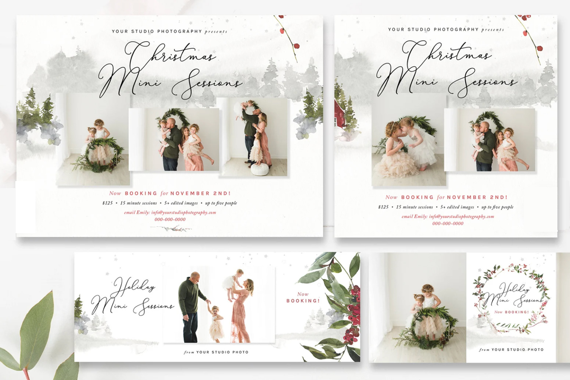 Christmas Mini Session Marketing, a Flyer Template by By Stephanie Design