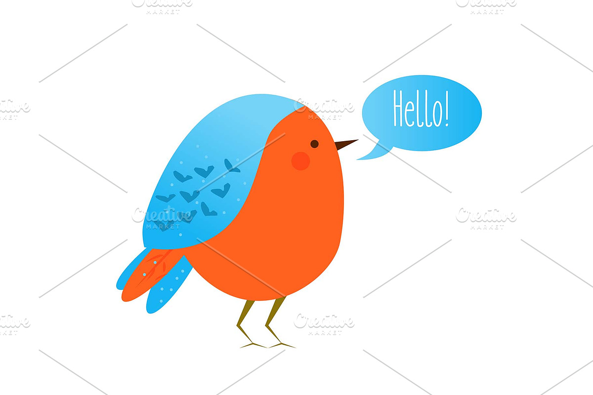 Cute bird saying hello, an Icon by Bunny's Little Shop