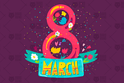 Cartoon 8 March | Decorative Illustrations ~ Creative Market