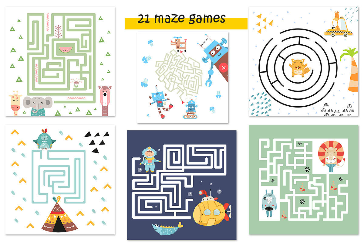 Activities for kids Mini games, an Education Illustration by Nursery Art