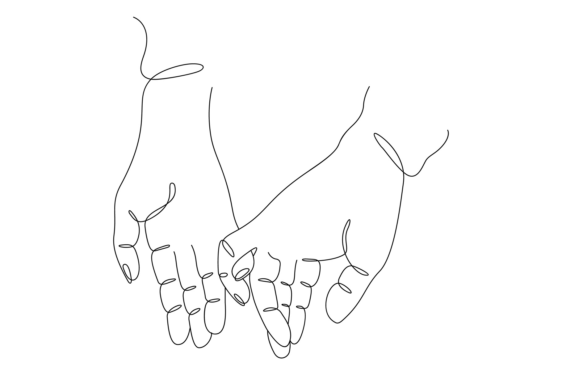 Doodle couple hands love