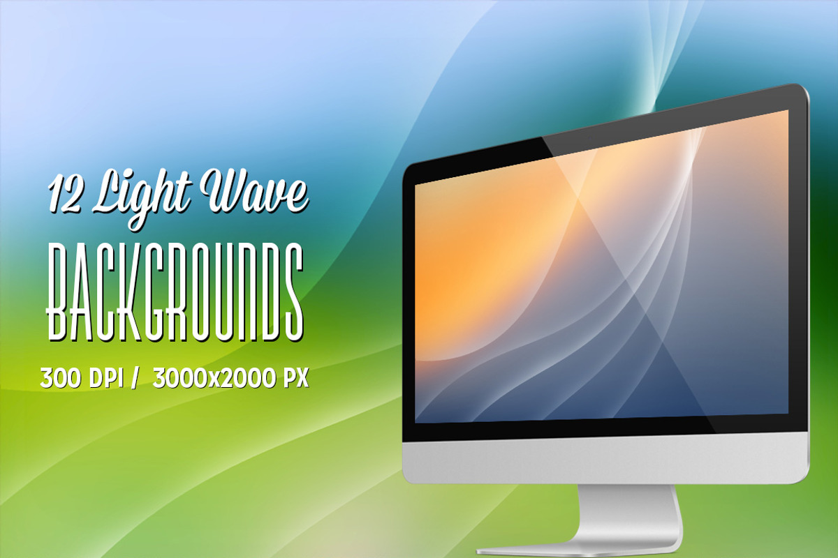 12 Light Wave Backgrounds, a Texture Graphic by Illusiongraphic